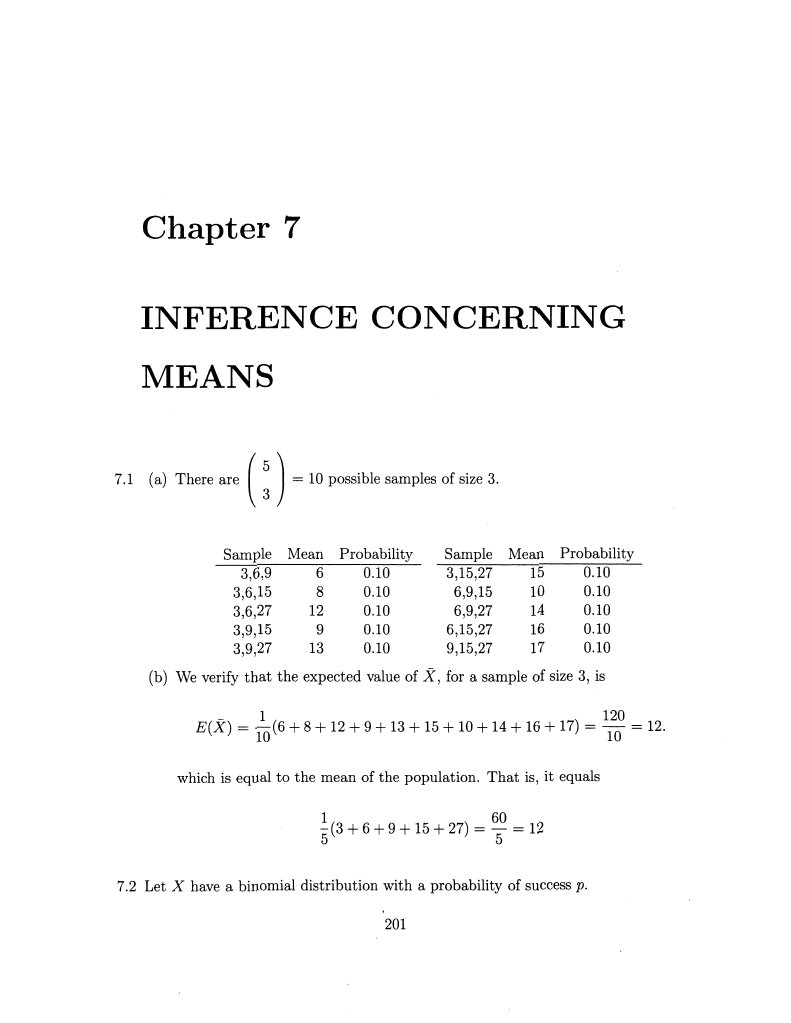 Miller & Freunds Probability and Statistics For Engineers 7th Ch07 ...
