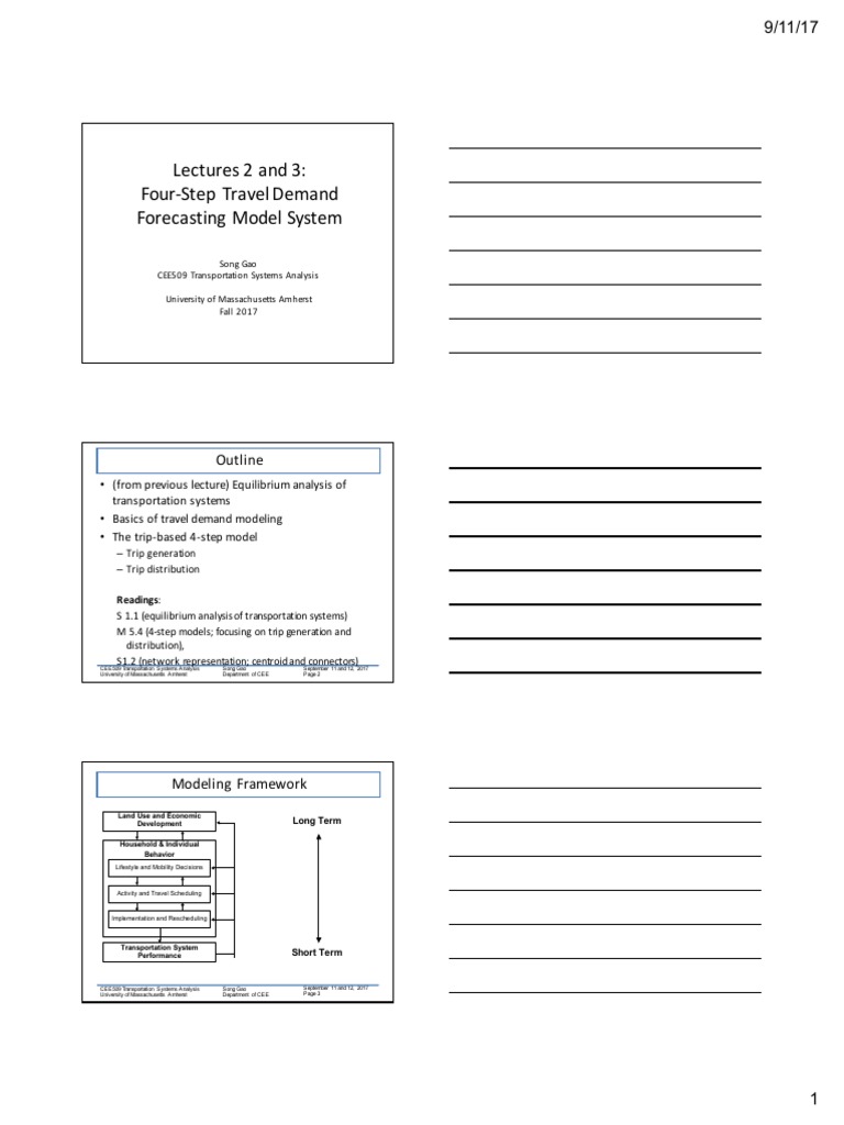 Lectures 2 and 3: Four - Step Travel Demand Forecasting Model System ...