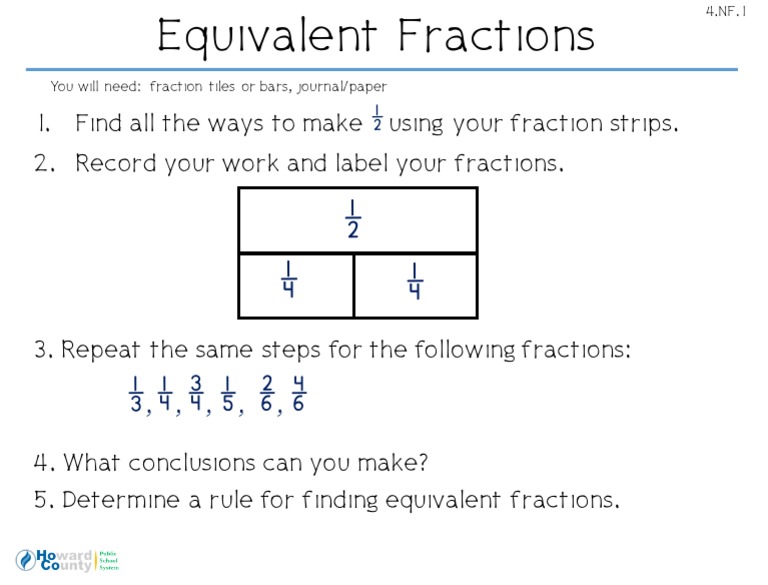 4nf1 Equivalent Fractions 3 | PDF