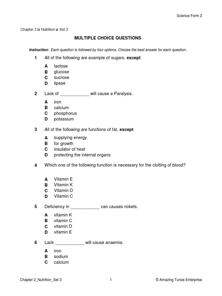 Multiple Choice Questions | PDF | Digestion | Small Intestine