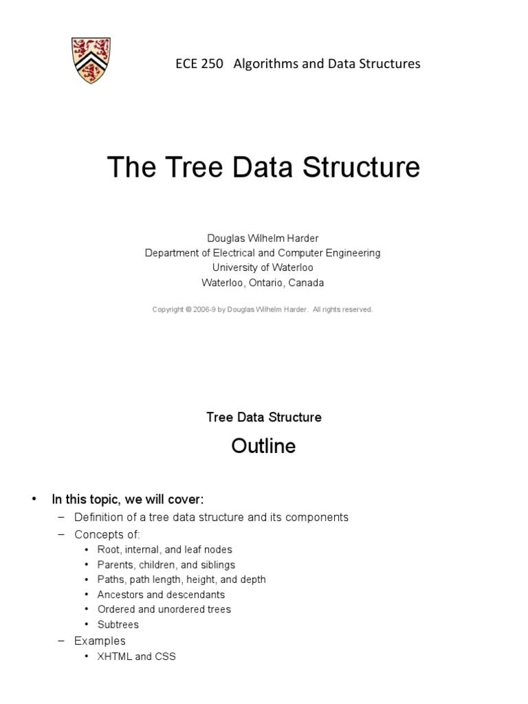 The Tree Data Structure Ece 250 Algorithms And Data Structures Pdf Html Html Element 4503