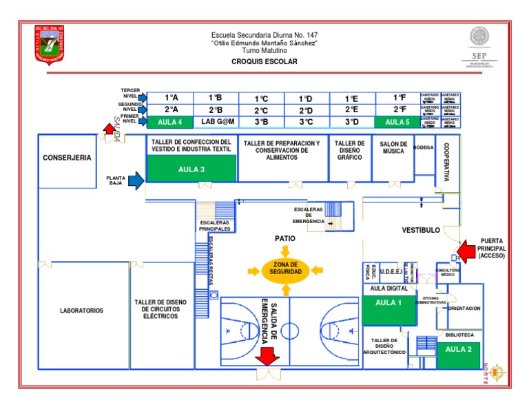 Mapa Del Campus De La Escuela Secundaria De Mattoon