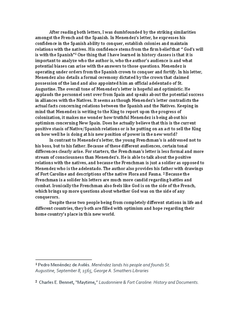Spanish and French Colonial Letters Analysis | PDF | Spanish Empire ...
