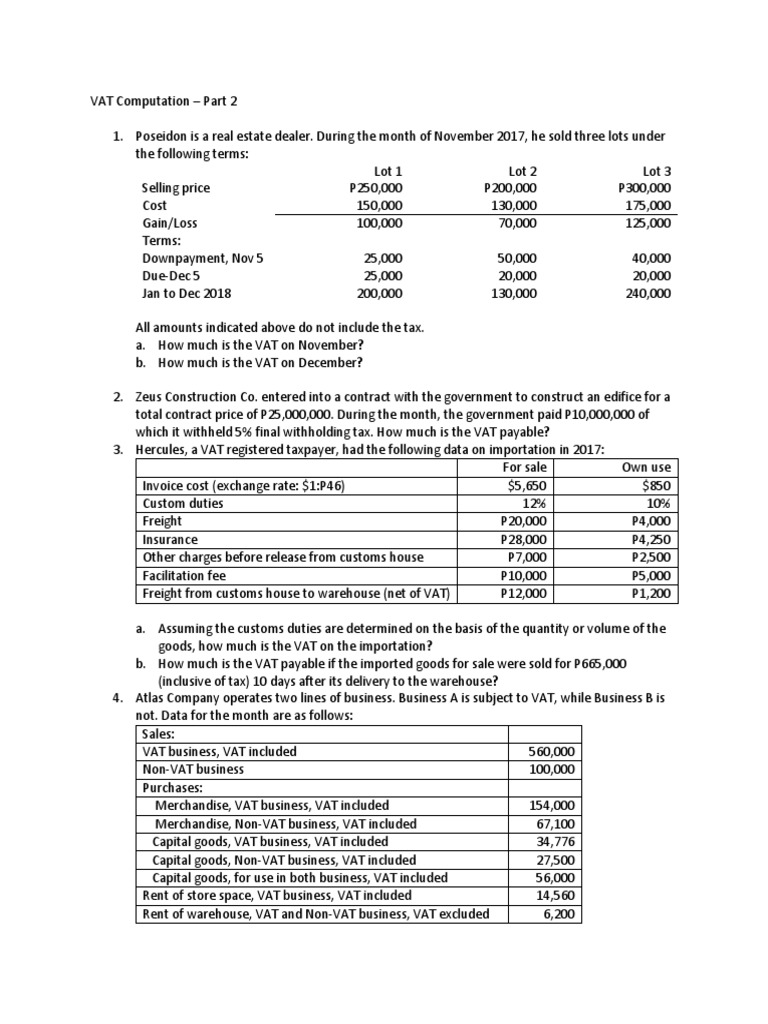 VAT Computation Part 2 | PDF | Value Added Tax | Invoice