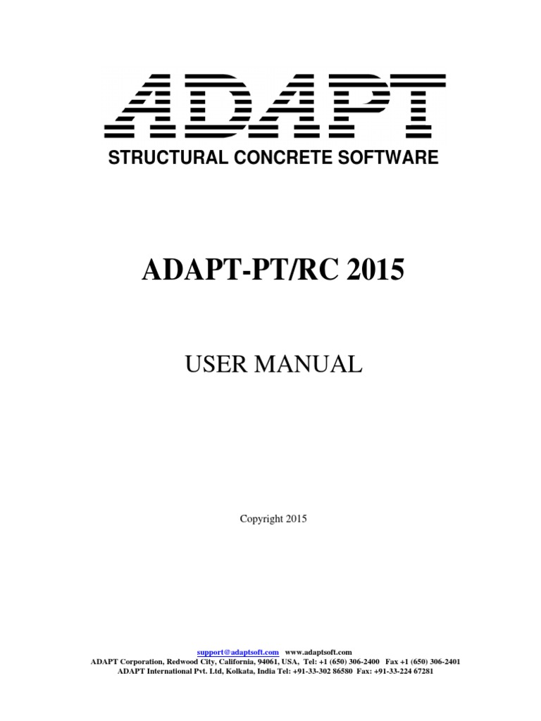 Adapt-Pt 2015 User Manual | PDF | Menu (Computing) | Prestressed Concrete