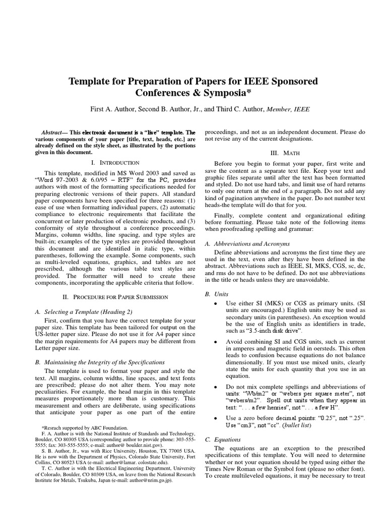 Template for Preparation of Papers for IEEE Sponsored Conferences ...