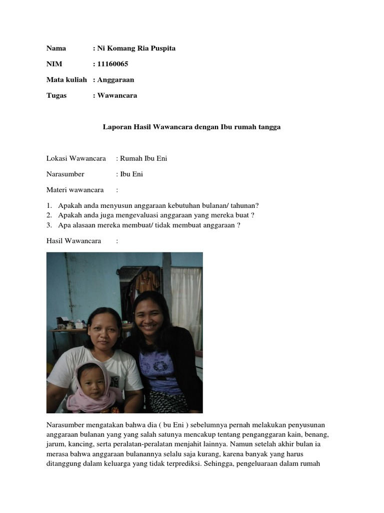 Wawancara Ibu RT | PDF