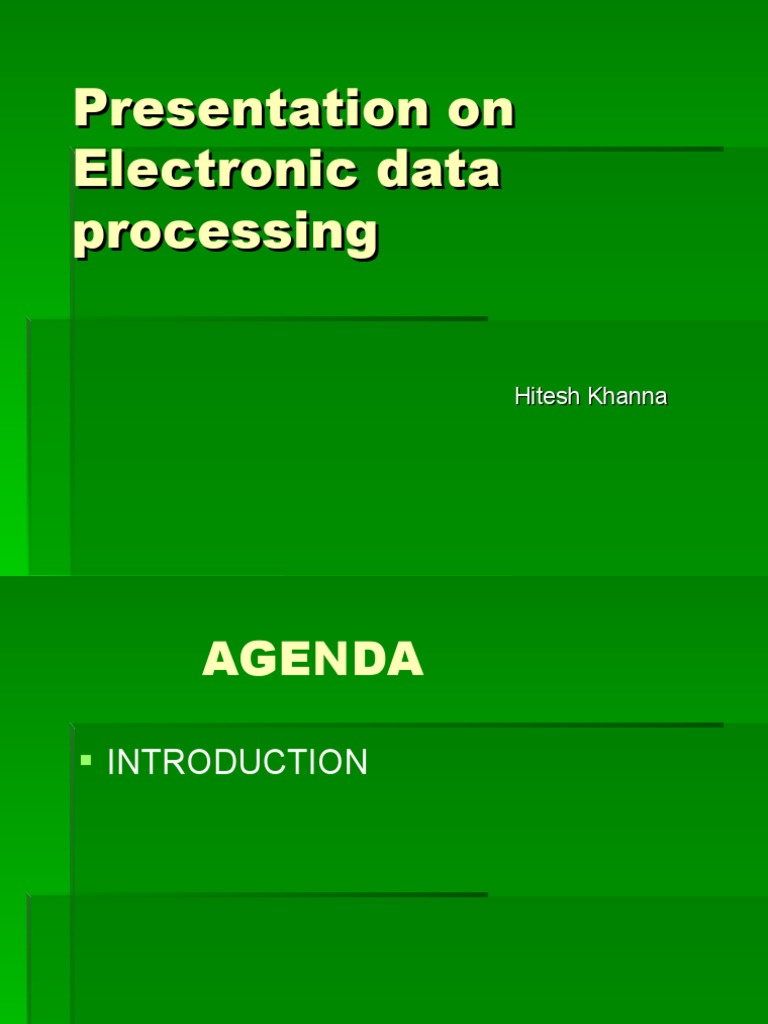Presentation On Electronic Data Processing | PDF | Business ...