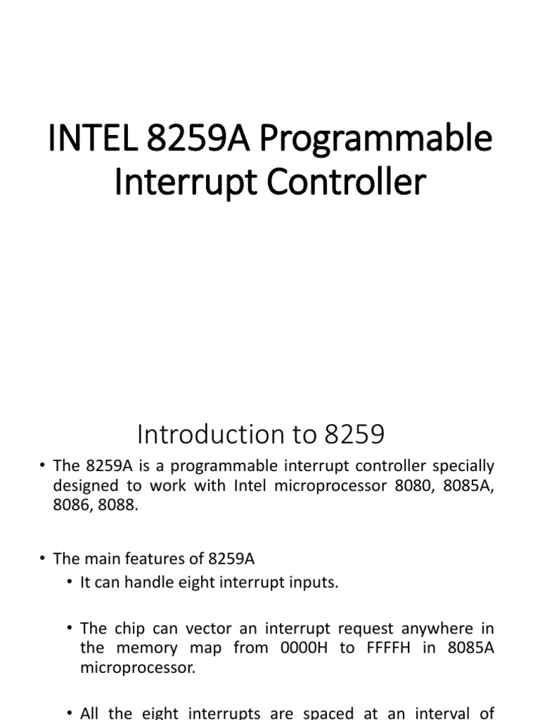 INTEL 8259A Programmable Interrupt Controller | PDF | Electronics ...
