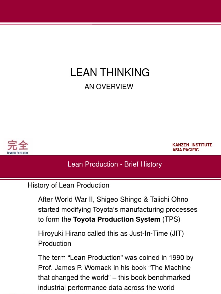 Lean Thinking | PDF | Process Management | Lean Manufacturing