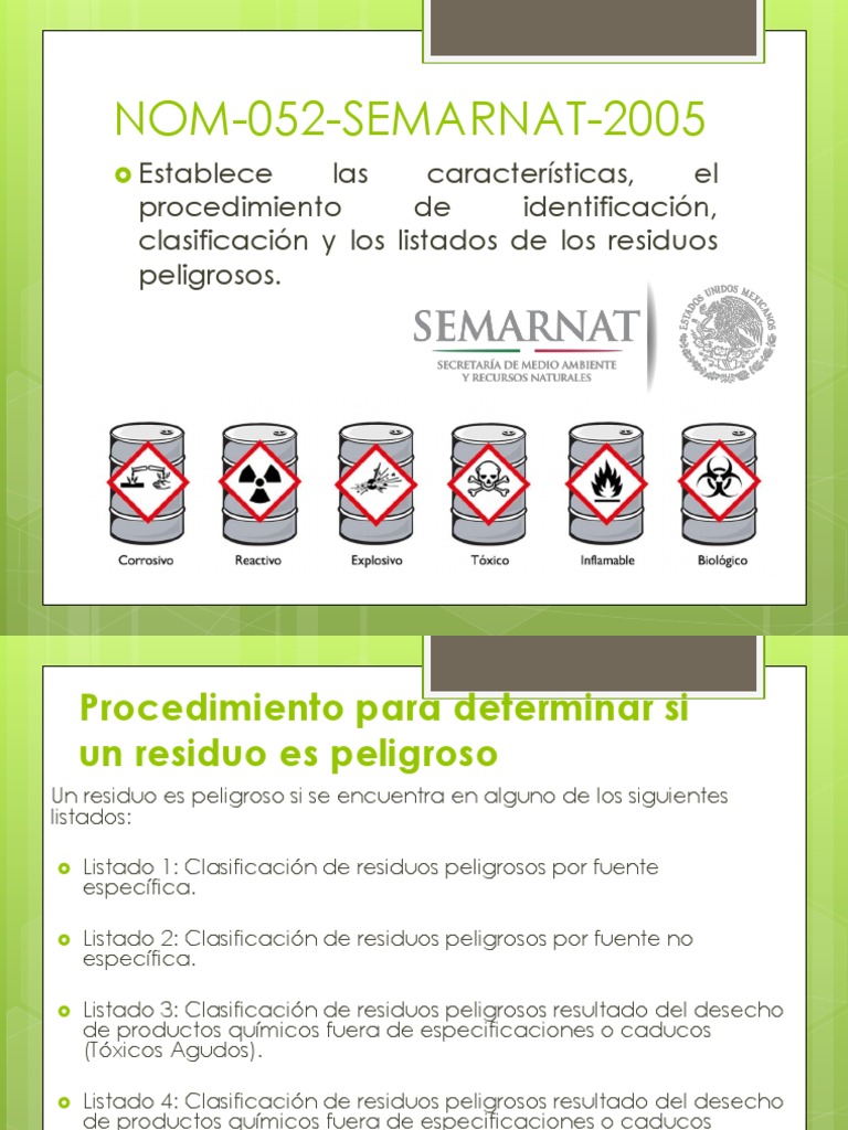 Nom 052 Semarnat 2005 | PDF | Gasolinera | Aguas residuales