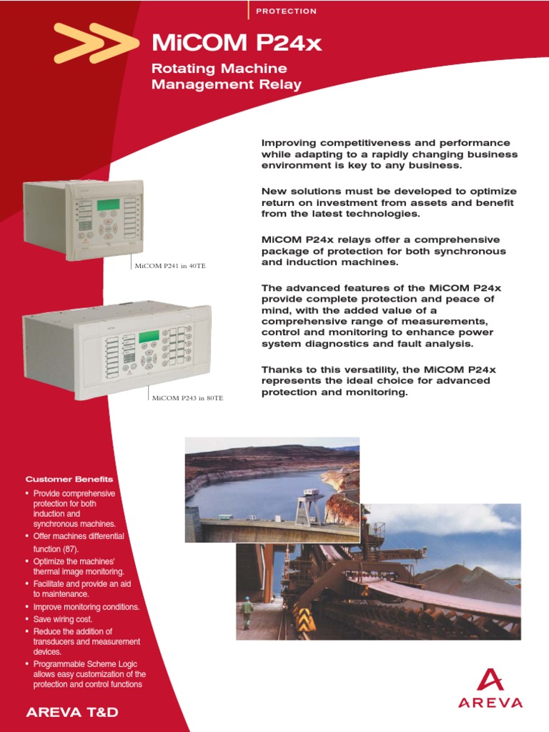 Micom P24X: Rotating Machine Management Relay | PDF | Relay | Electric ...