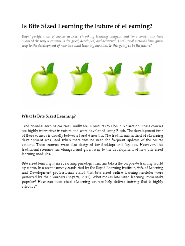 Is Bite Sized Learning The Future of ELearning | PDF | Modularity | Educational Technology