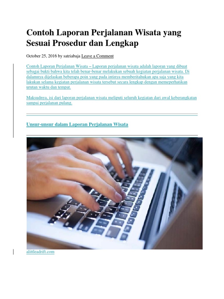 Contoh Laporan Perjalanan Wisata Yang Sesuai Prosedur Dan Lengkap | PDF