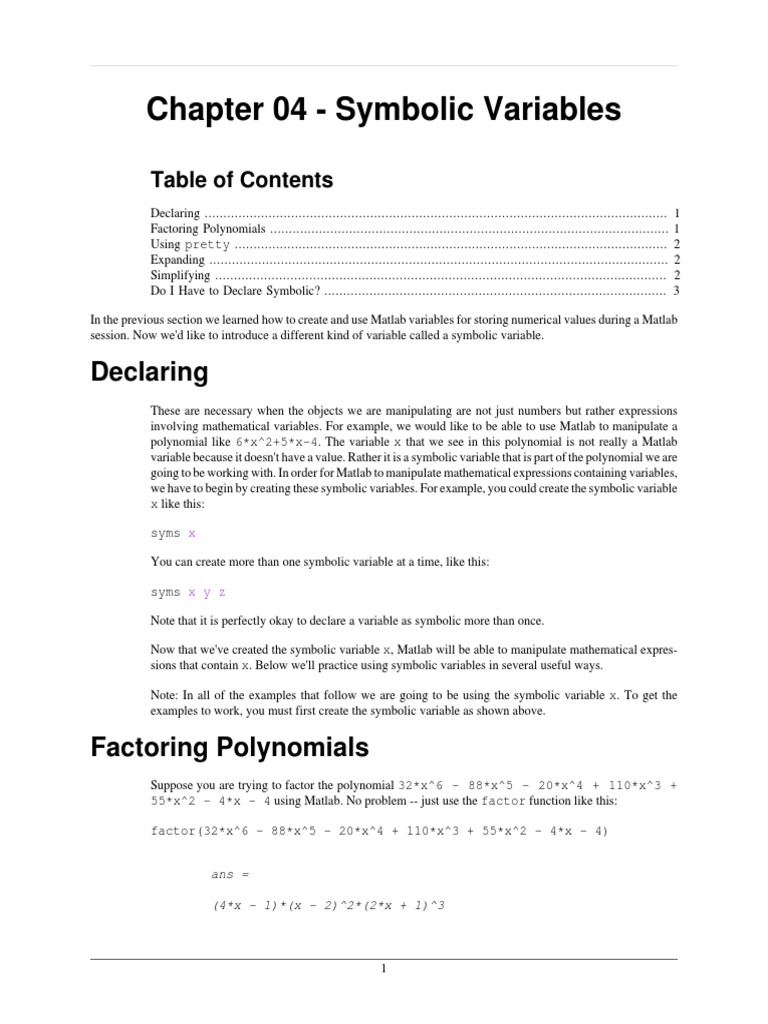 Chapter 04 - Symbolic Variables: Declaring | PDF | Variable ... Chapter 04 - Symbolic Variables: Declaring | PDF | Variable ...