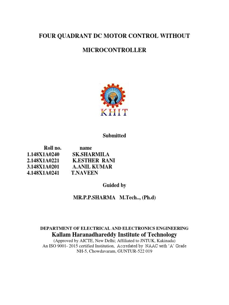 Four Quadrant DC Motor Control Without Microcontroller: Department of ...