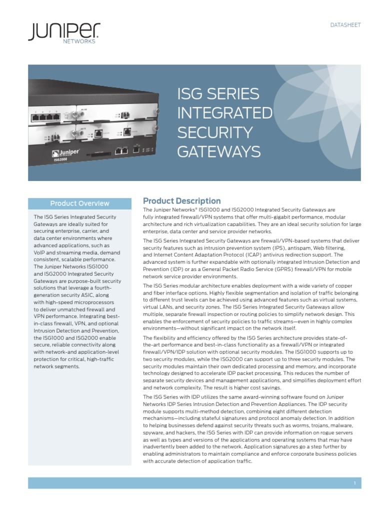 Isg Series Integrated Security Gateways: Product Description | PDF ...