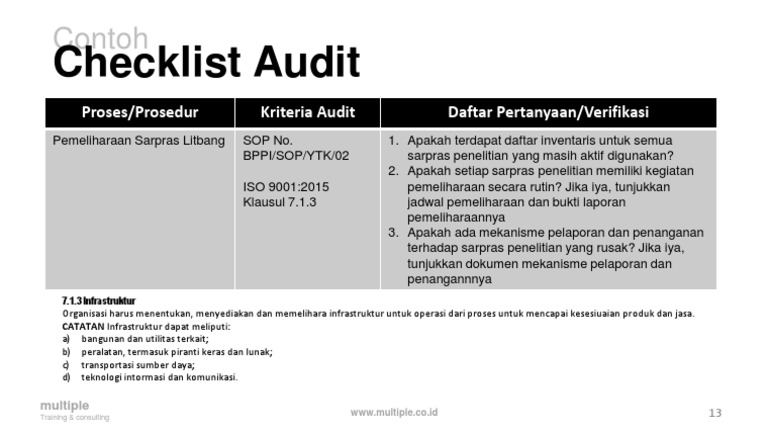 Contoh Checklist | PDF | Komputer