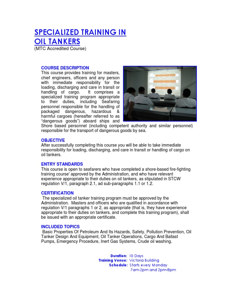 Oil Tanker Training Course Overview | PDF | Oil Tanker | Transport