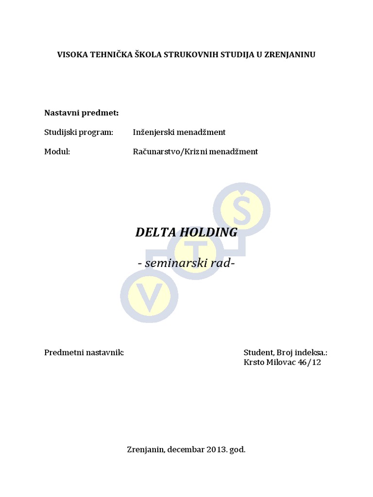 Delta Holding | PDF