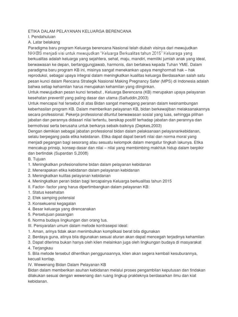 Aplikasi Informed Consent Pada Pelayanan KB | PDF