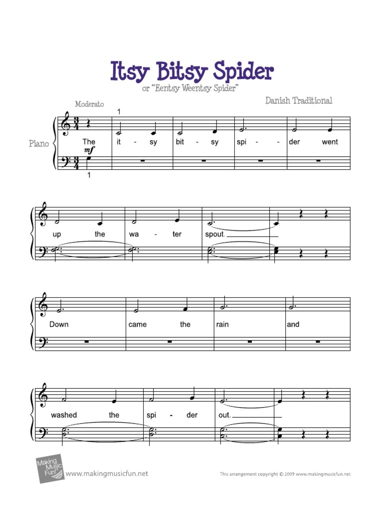 Itsy Bitsy Spider Beginner Piano Pdf Pdf