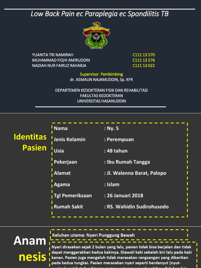 Lapsus LBP Ec Spondylitis TB | PDF