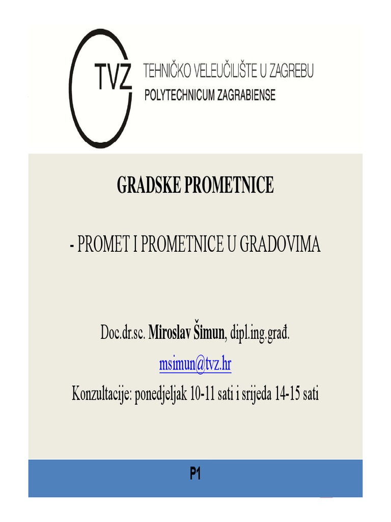 Promet I Prometnice U Gradovima | PDF