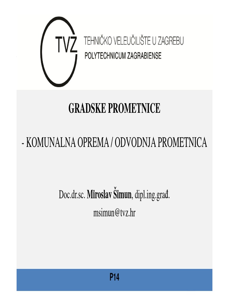 Komunalna Oprema / Odvodnja Prometnica | PDF