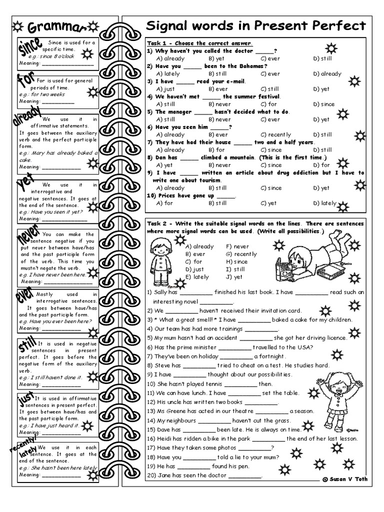 Present Perfect Indicators | PDF | Perfect (Grammar) | Verb