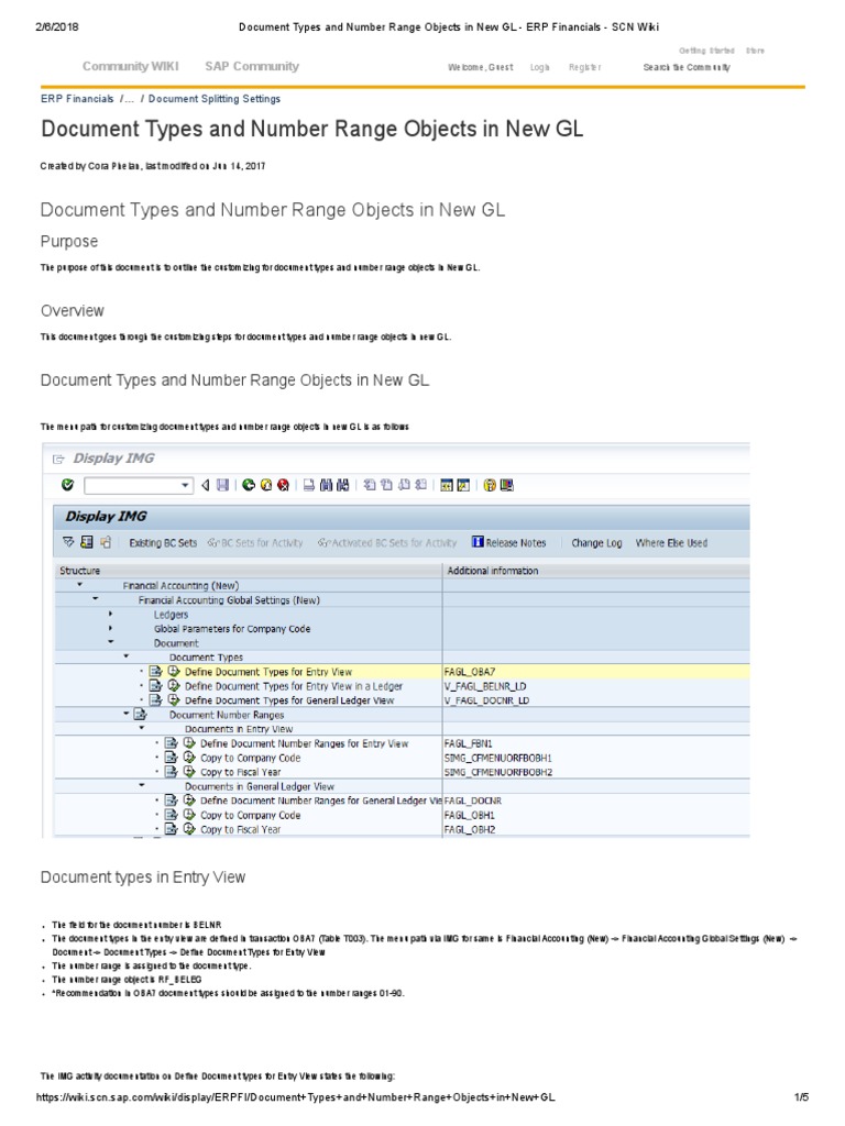 Document Types and Number Range Objects in New GL - ERP Financials - SCN Wiki | PDF | Enterprise ...