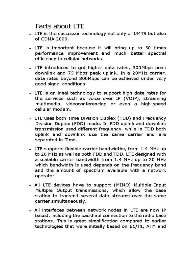 Lte Basics Pdf Orthogonal Frequency Division Multiplexing Lte Telecommunication