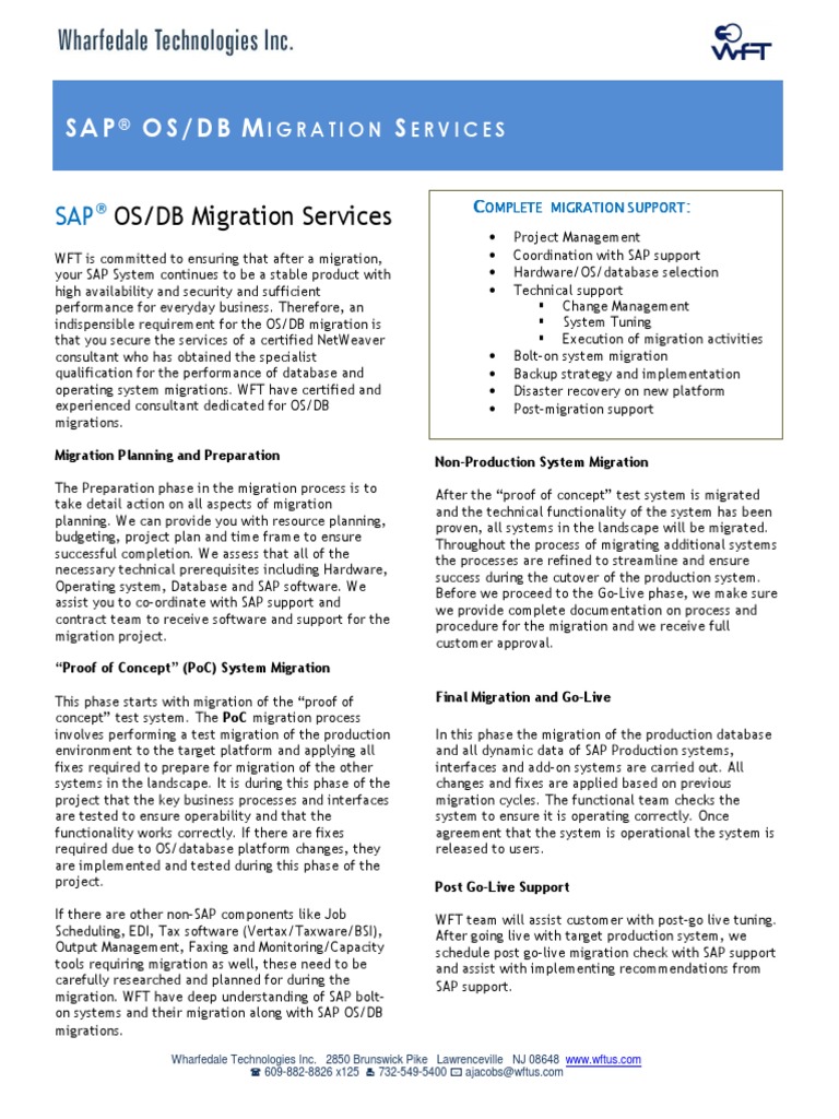 OS/DB Migration Services | PDF | Databases | Operating System