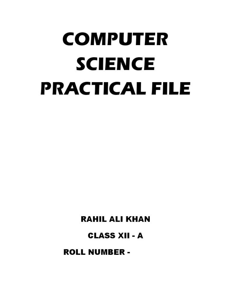 Computer Science Practical File | PDF | Queue (Abstract Data Type) | Parameter (Computer ...