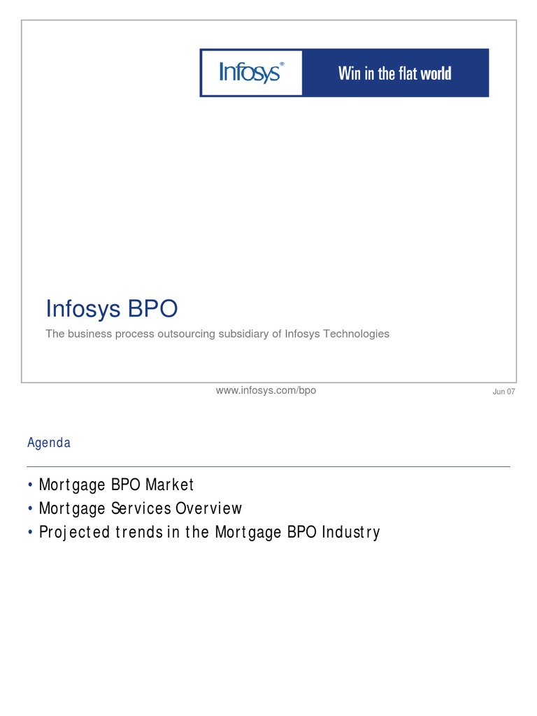 Infosys BPO | PDF | Outsourcing | Mortgage Loan