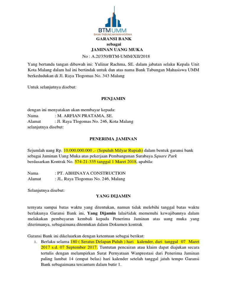 Garansi Bank | PDF