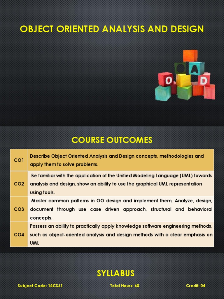 Object Oriented Analysis and Design | PDF | Unified Modeling Language | Object Oriented Programming