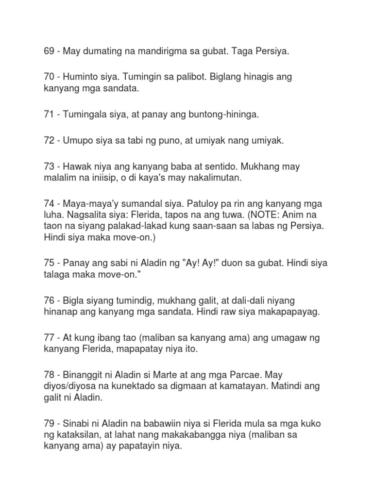 Si Aladin Ang Gererong Moro-69 To 83 | PDF