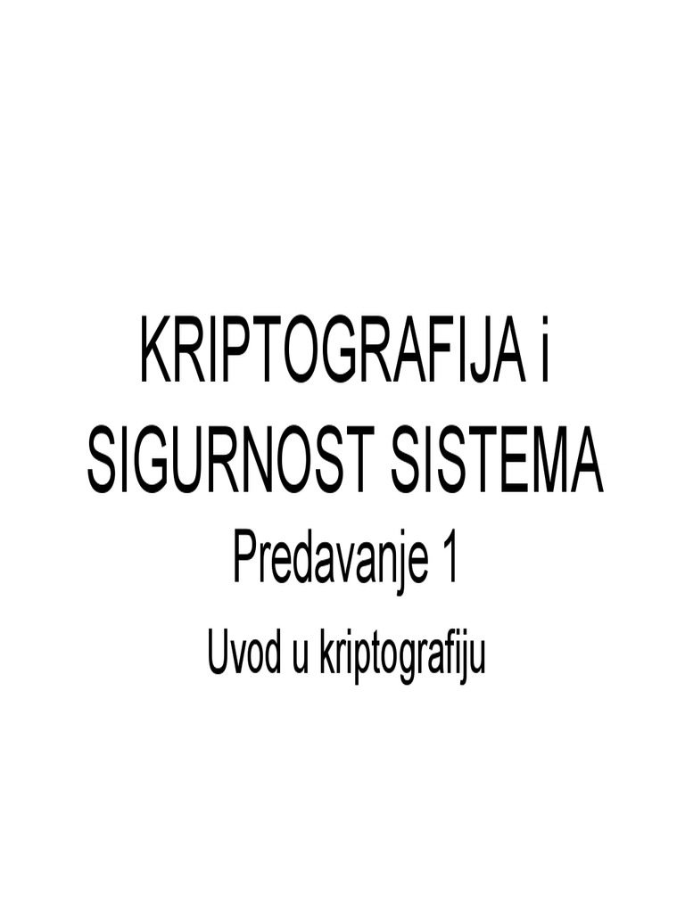 P1 - Uvod U Kriptografiju | PDF