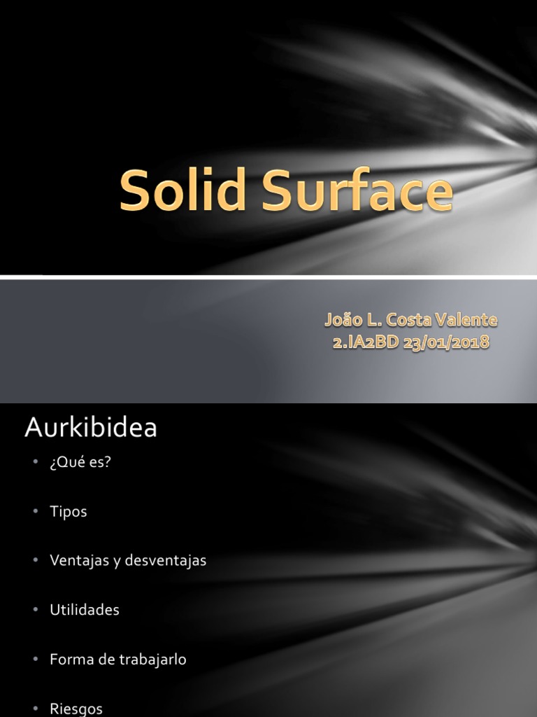 Solid Surface | PDF | Química | Materiales