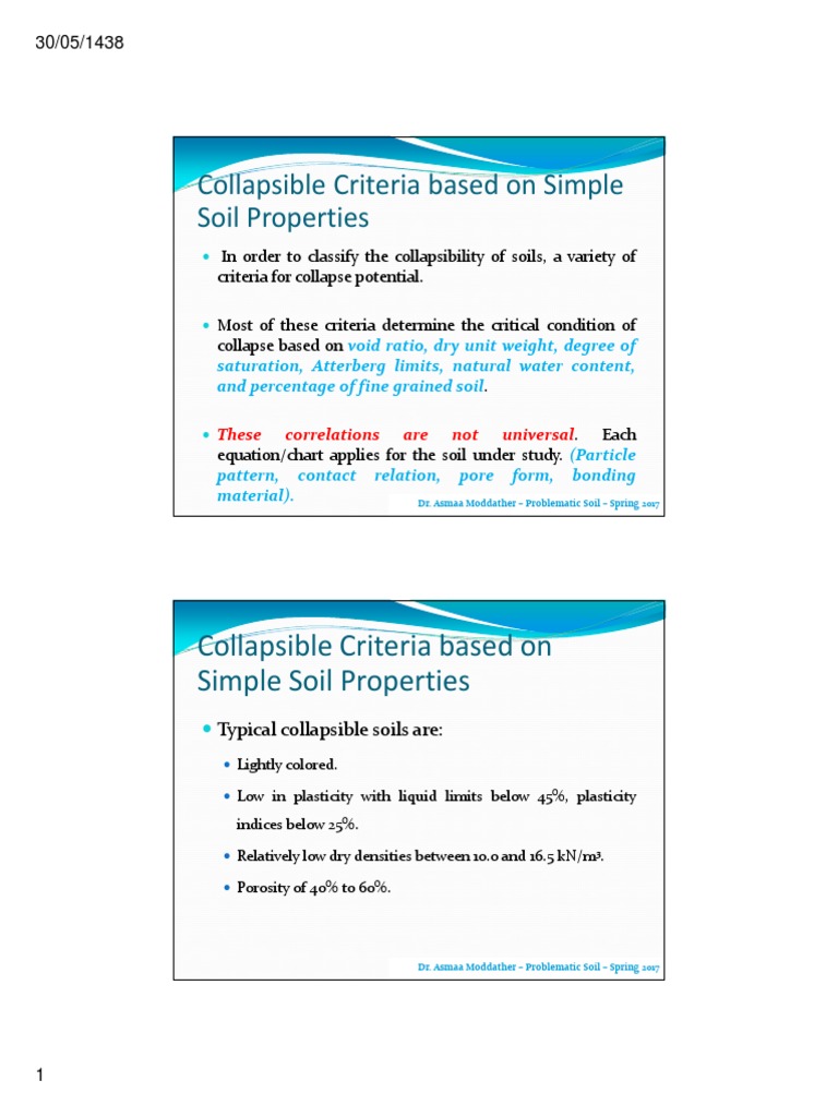 Understanding Collapsible Soils Criteria | PDF | Porosity | Soil