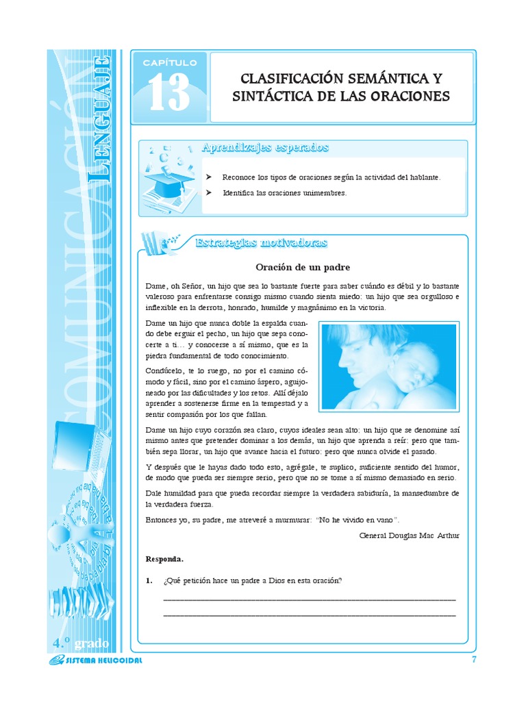 Clasificación de Oraciones en 4° Grado | PDF | Asunto (gramática ...