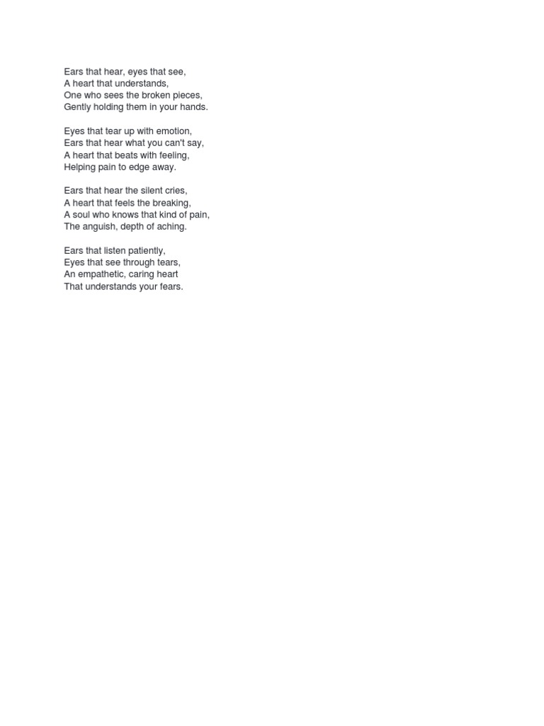 Empathy in Poetry: Ears and Hearts | PDF | Self-Improvement | Poetry