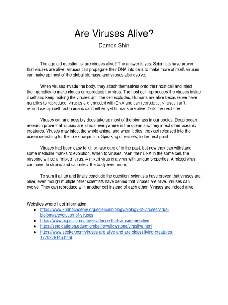 Are Viruses Alive Damon | PDF