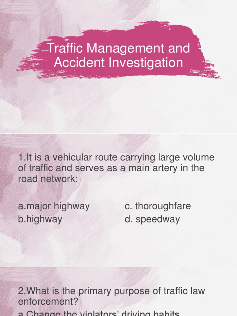 Traffic Management and Accident Investigation | PDF | Traffic | Traffic ...