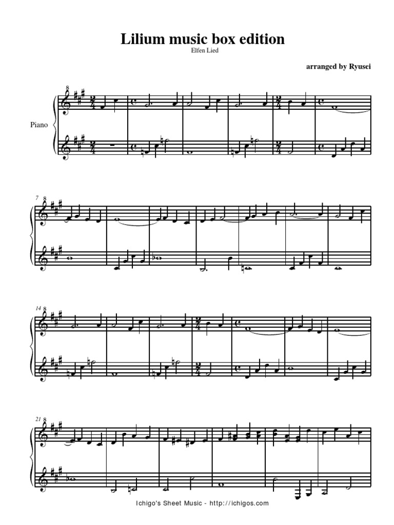 Elfen Lied Lilium Music Box PDF | PDF | Arts du spectacle | Loisirs
