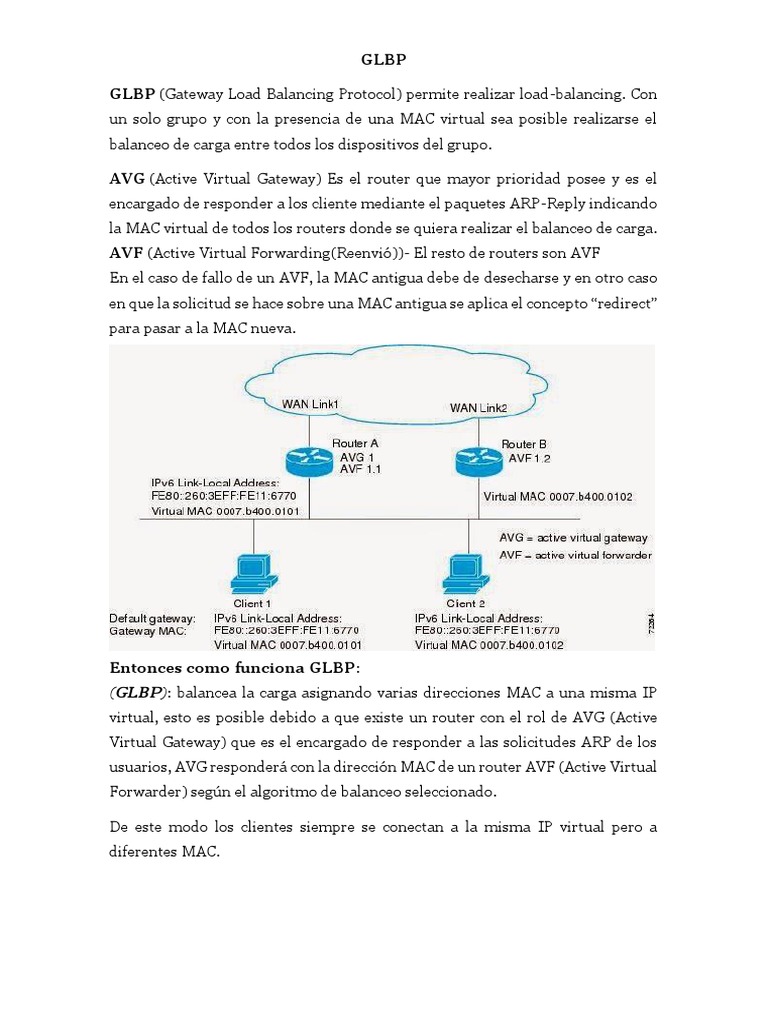 GLBP | PDF | Enrutador (Computación) | Yo Pv6