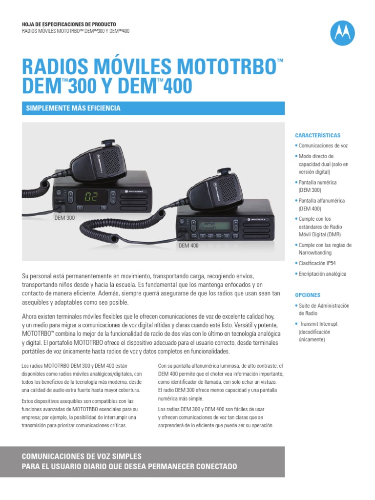 Dem300 y Dem400 | PDF | Radio | Telefonía móvil