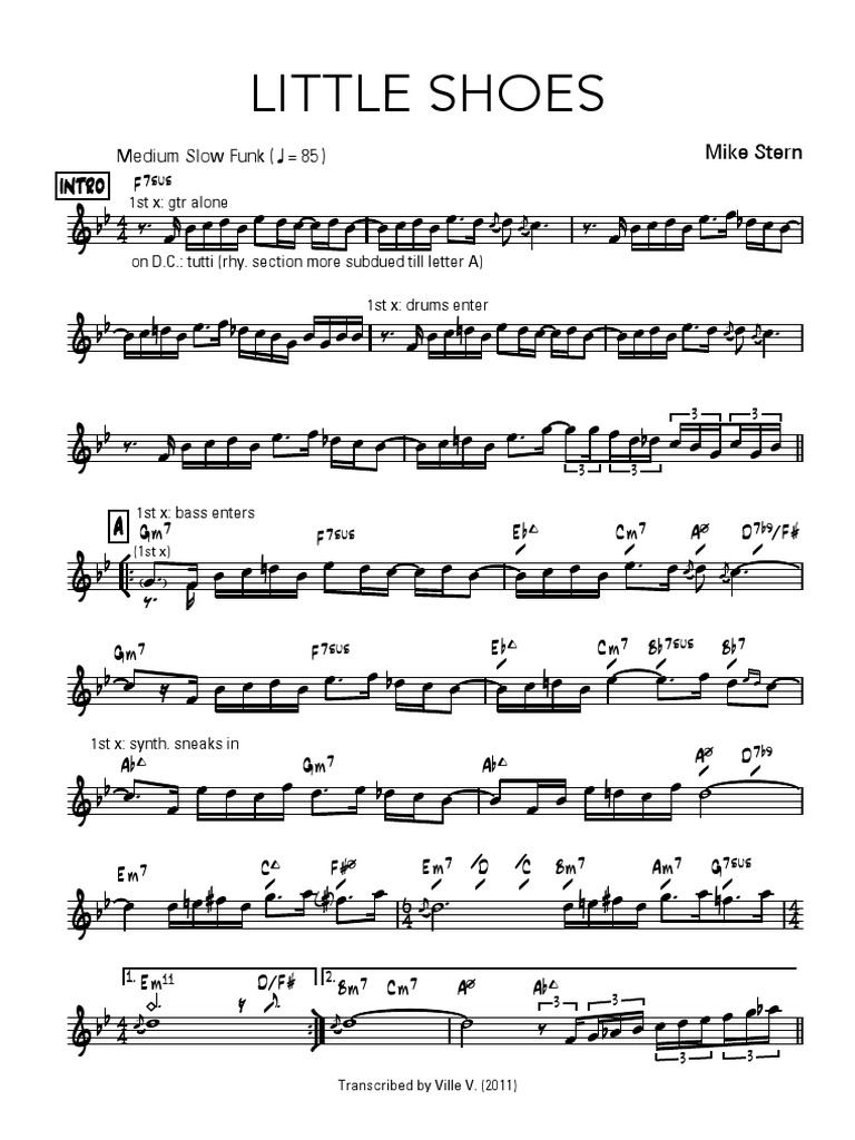 Mike Stern - Little Shoes | PDF | Musical Instruments | Musicology