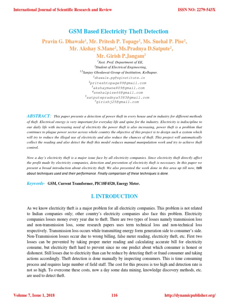 GSM Based Electricity Theft Detection | PDF | Rectifier | Power Supply